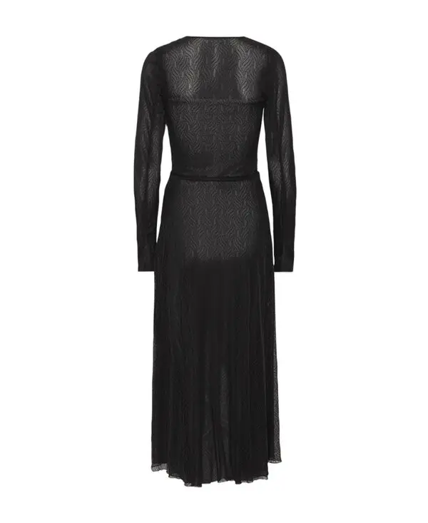 ROTATE BY BIRGER CHRISTENSEN Long-sleeved V-neck Midi Dress