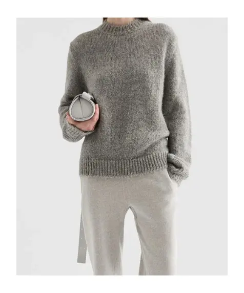 JIL SANDER Midweight Wool Crew-neck Sweater - Light Gray