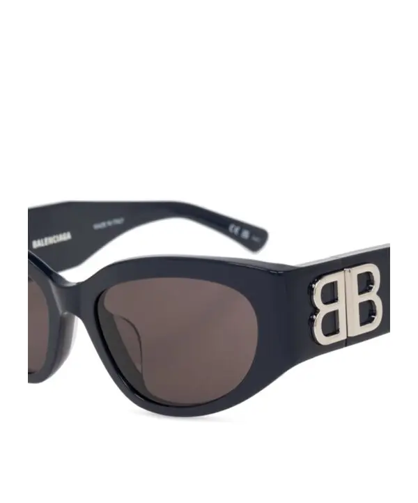 Balenciaga Bossy Oval Sunglasses - Black