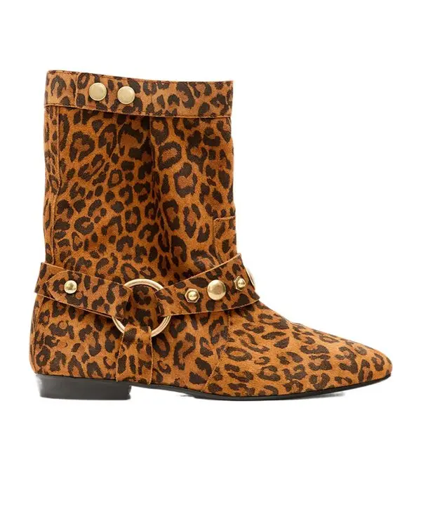 Isabel Marant Étoile Stania Leopard Print Boots - Brown