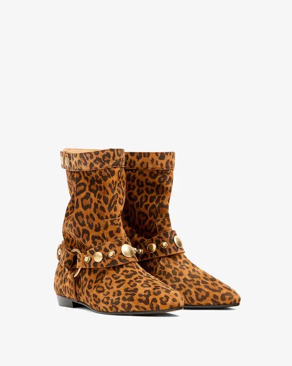 Isabel Marant Étoile Stania Leopard Print Boots - Brown