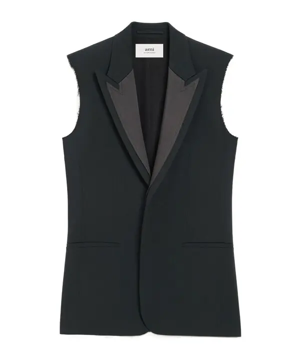 AMI Paris Notched-collar Sleeveless Gilet