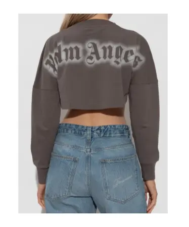 Palm Angels Long-sleeve Cropped Top With Logo Detail