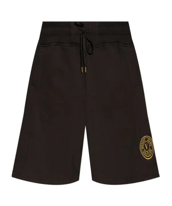 Versace Logo Embroidered Drawstring Shorts
