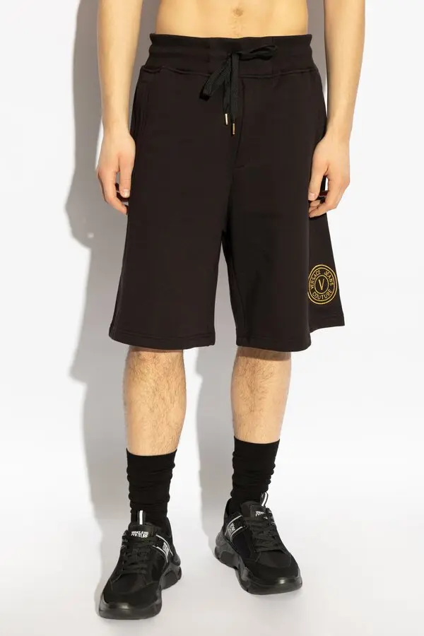 Versace Logo Embroidered Drawstring Shorts