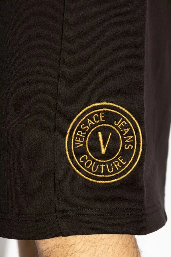 Versace Logo Embroidered Drawstring Shorts