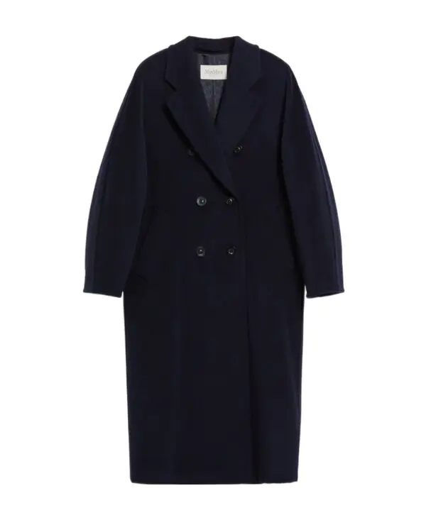 Max Mara Madame Double-breasted Belted Coat - Dark Blue