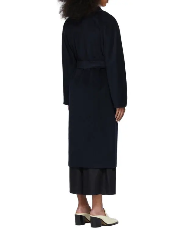 Max Mara Madame Double-breasted Belted Coat - Dark Blue