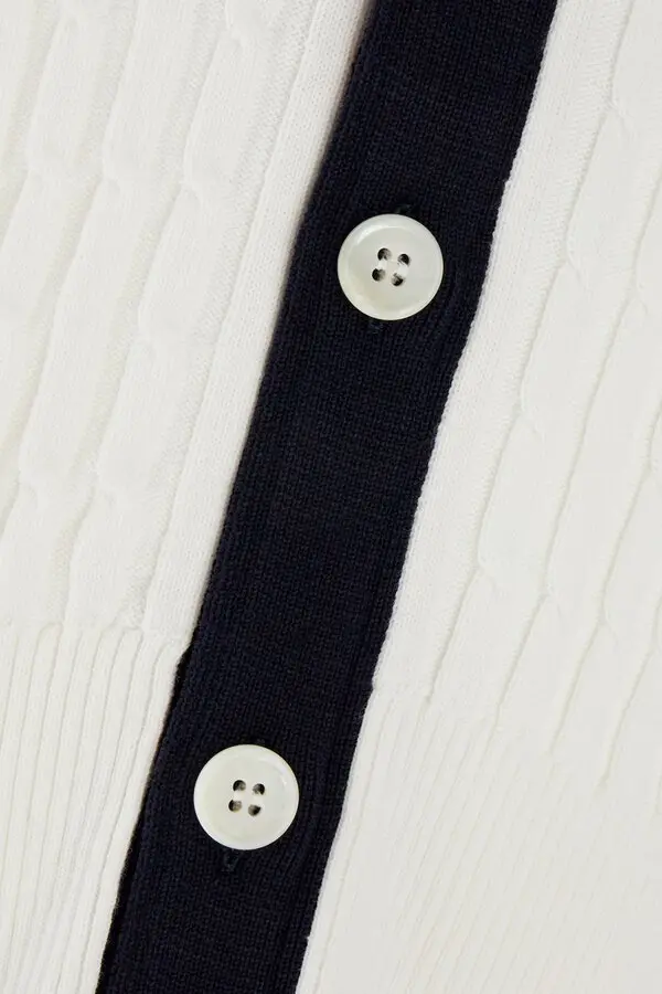 Thom Browne 4-bar V-neck Cardigan - White