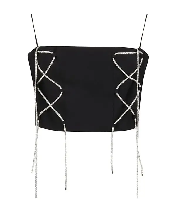 Giuseppe Di Morabito Tassel Detail Cropped Vest - Black