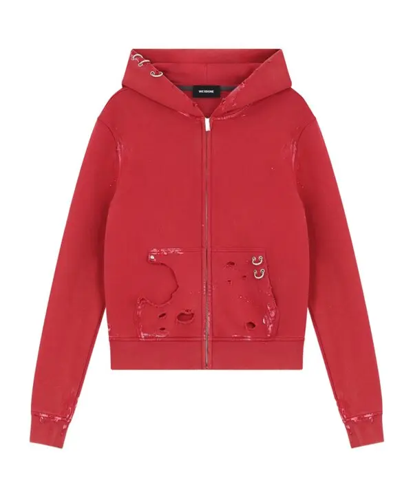 We11Done Pierced Zip-up Hoodie
