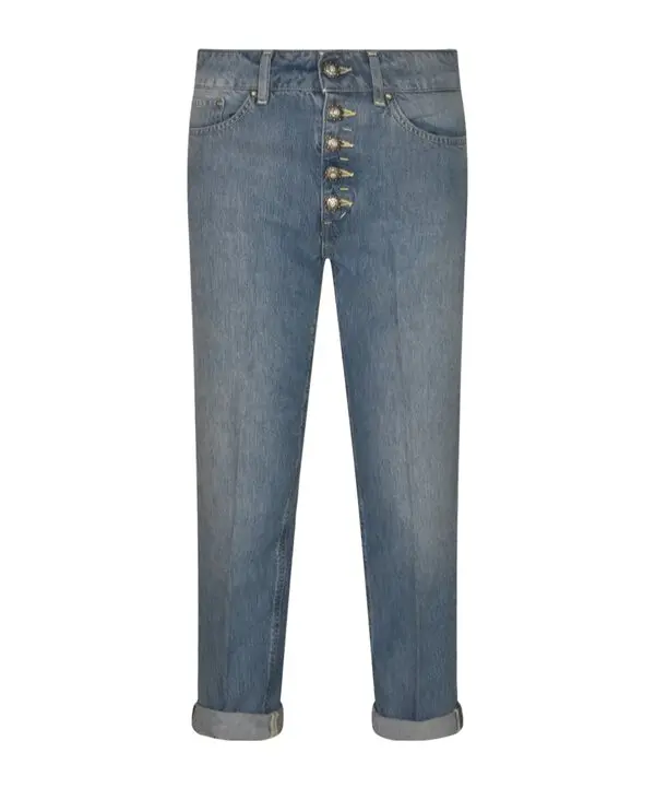 DONDUP Button-fly Cuffed Jeans - Gray