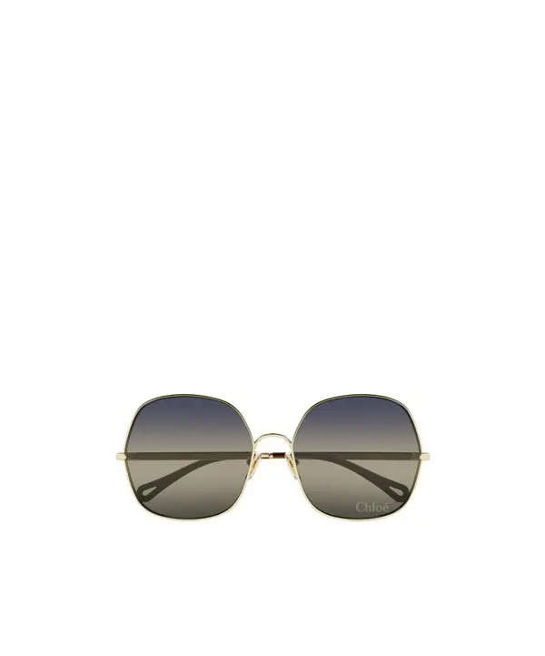 Chloé Geometric Metal Sunglasses - Gray