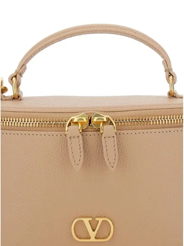 Valentino Garavani Vlogo Signature Mini Vanity Bag - Nude