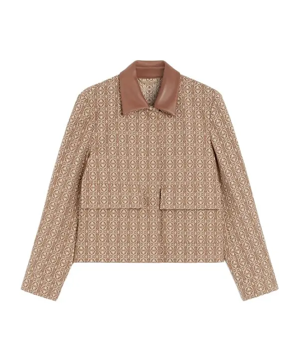 Max Mara Logo-jacquard Jacket - Camel