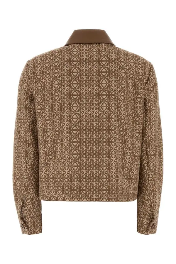 Max Mara Logo-jacquard Jacket - Camel