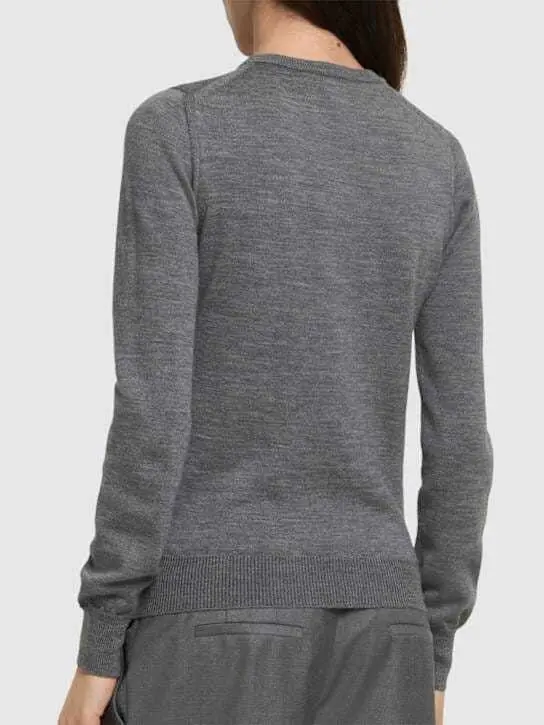 Coperni Knitted Crew Neck Sweater With Clasp Detailing