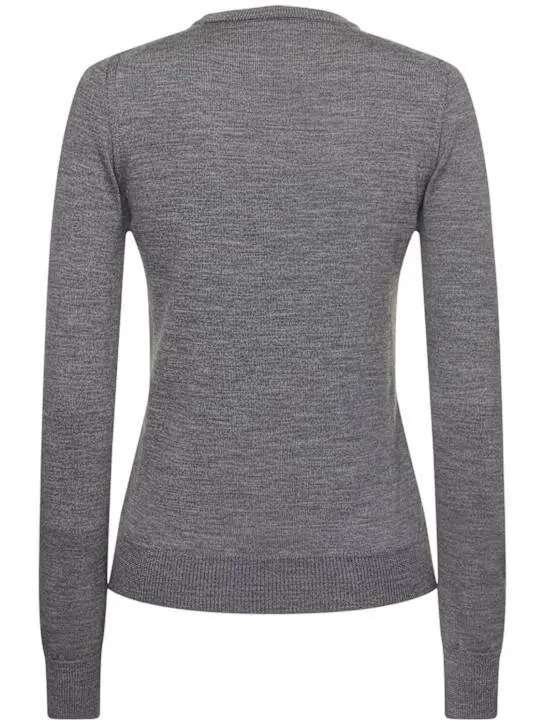 Coperni Knitted Crew Neck Sweater With Clasp Detailing