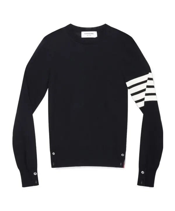 Thom Browne 4-bar Ribbed Knit Sweater - Navy Blue