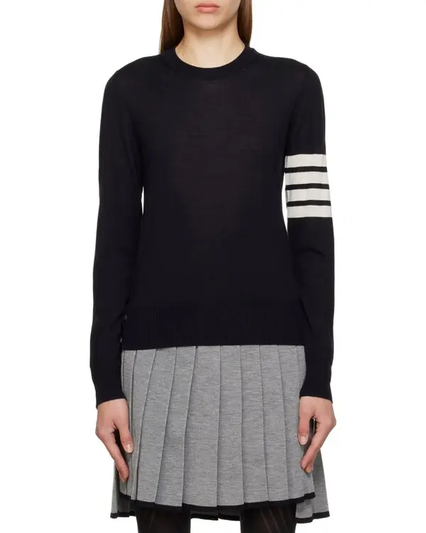 Thom Browne 4-bar Ribbed Crewneck Jumper