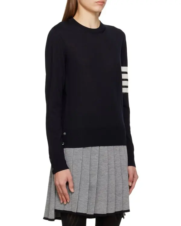 Thom Browne 4-bar Ribbed Crewneck Jumper