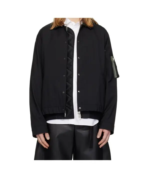 Sacai Zip Up Blouson - Black