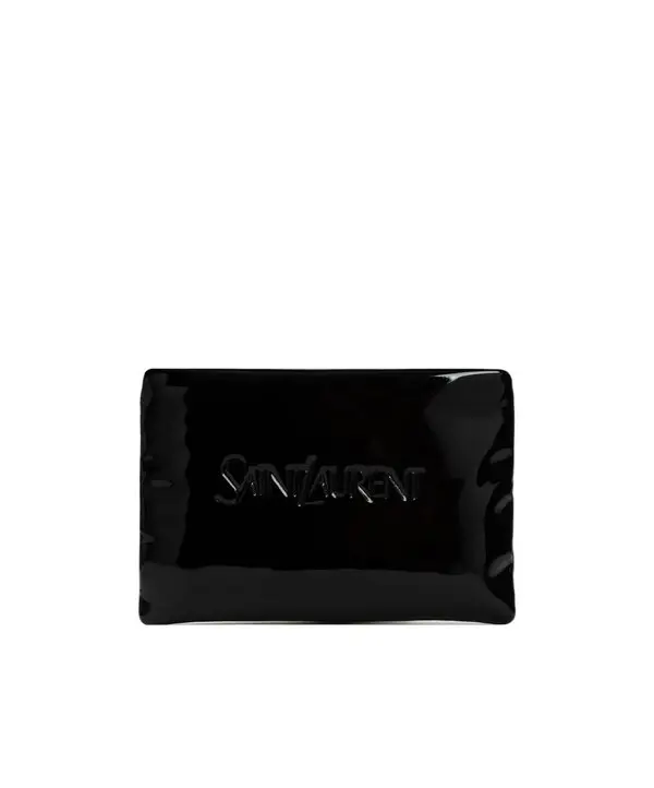 Saint Laurent Logo Debossed Wallet - Black