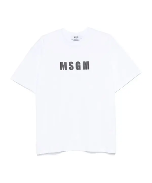 MSGM Logo-printed Crewneck T-shirt - White