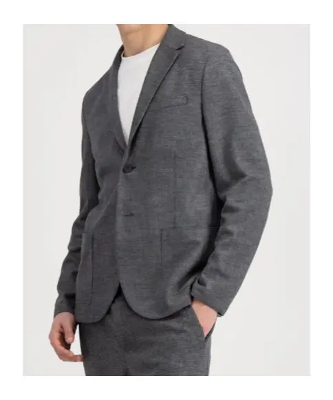 Harris Wharf London Blazer Vitale Barberis Houndstooth - Medium Gray