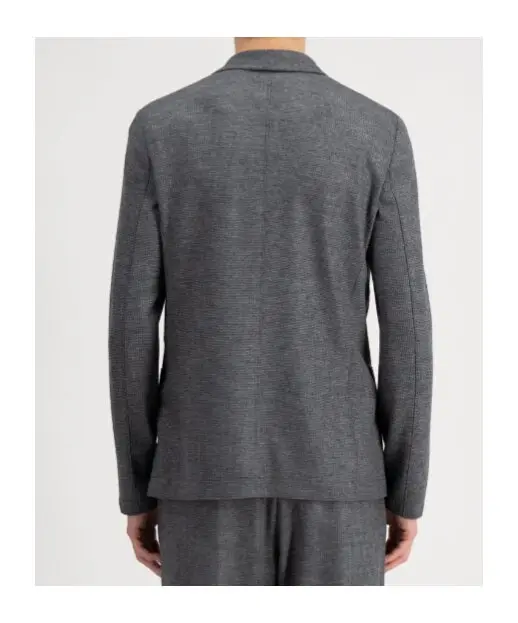 Harris Wharf London Blazer Vitale Barberis Houndstooth - Medium Gray