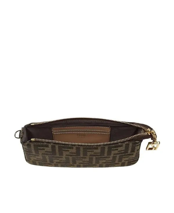 Fendi Jacquard Ff Monogram Shoulder Bag - Brown