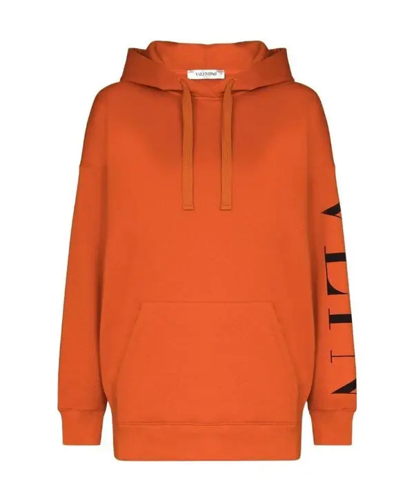 Valentino Garavani Logo Print Long Sleeve Hoodie