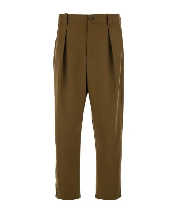 A.p.c. Regular Fit Pleat Detailed Trousers - Brown