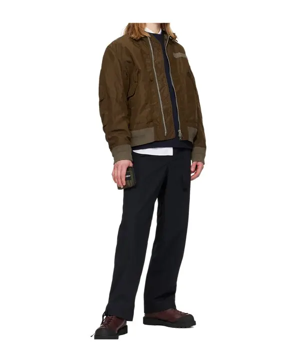 Sacai Treated Nylon Twill Pilot Jacket - Brown