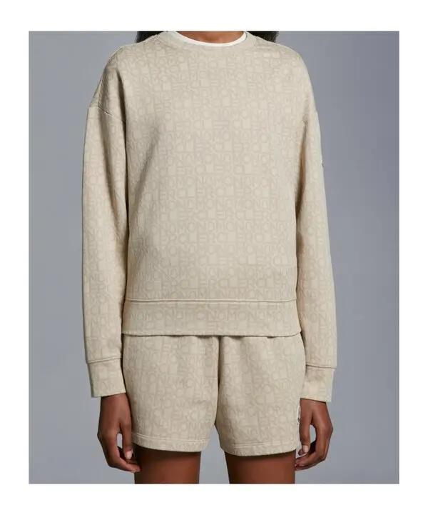 Moncler Crewneck Sweatshirt With All-over Logo Print