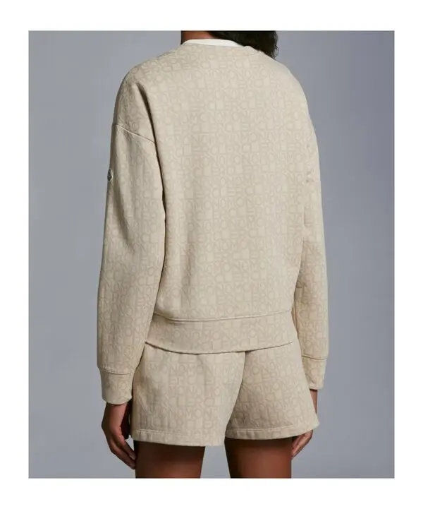 Moncler Crewneck Sweatshirt With All-over Logo Print