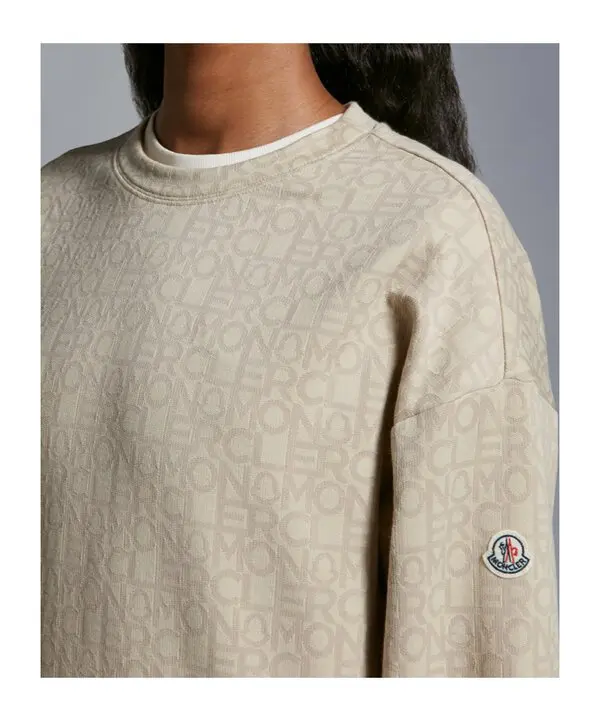 Moncler Crewneck Sweatshirt With All-over Logo Print