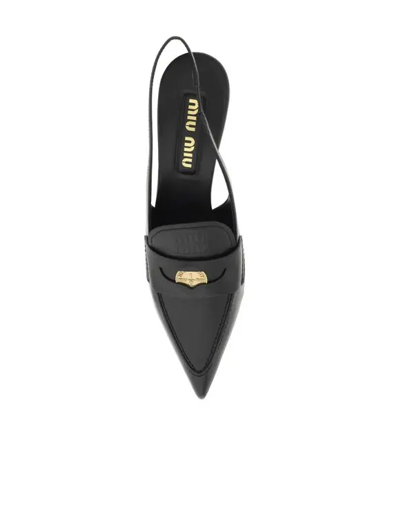 Miu Miu Pointed High Heel Slingbacks - Black