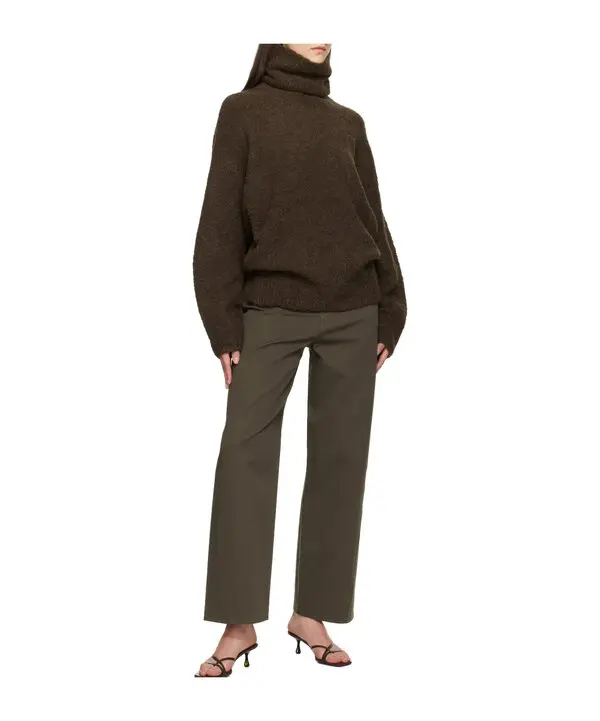 TOTEME Loop Fleece Turtleneck Sweater - Pepper Color