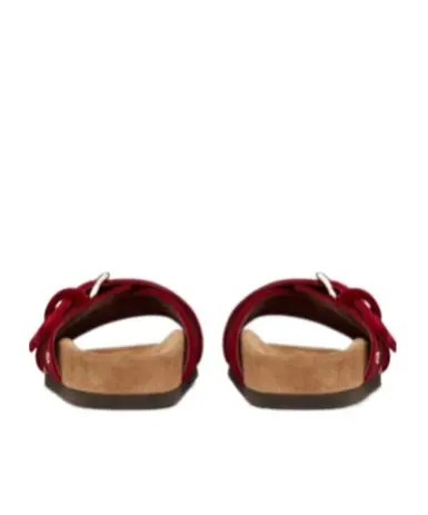 Valentino Garavani Fussfriend Velvet Slip-on Slides With Adjustable Buckle - Red