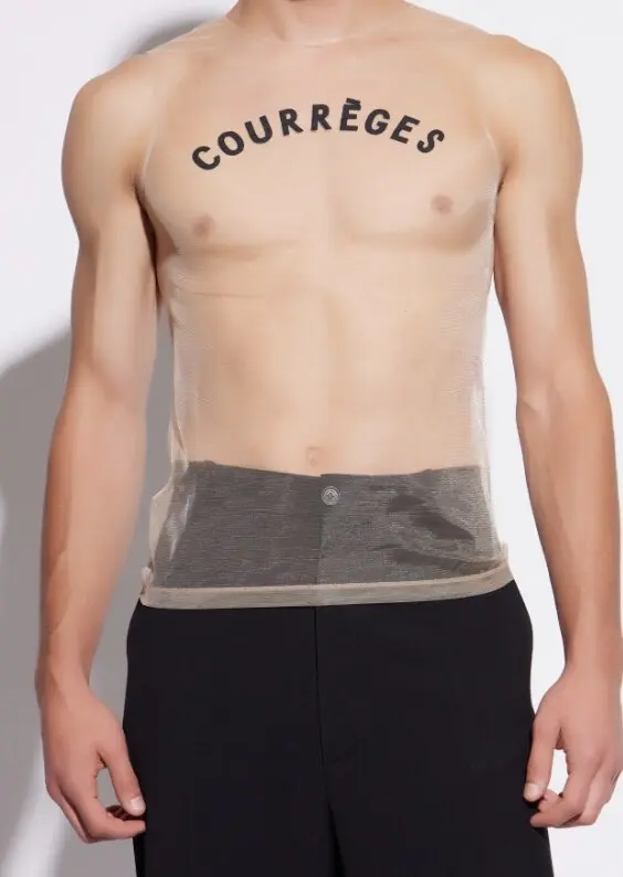 COURREGES Round Neck Sleeveless Vest