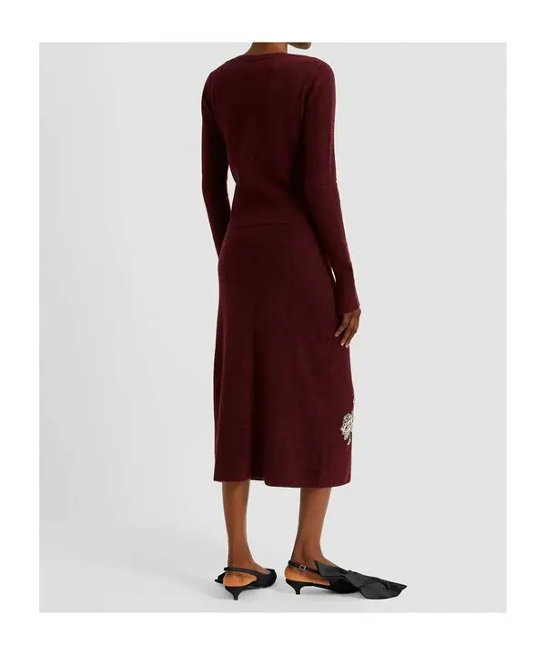 Erdem High Waist Skirt With Floral Embroidery