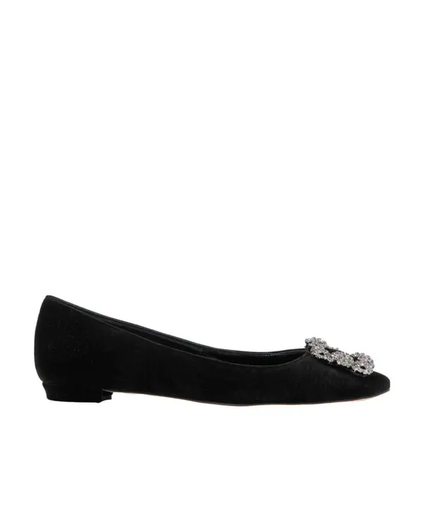 Manolo Blahnik Logo Flats - Black