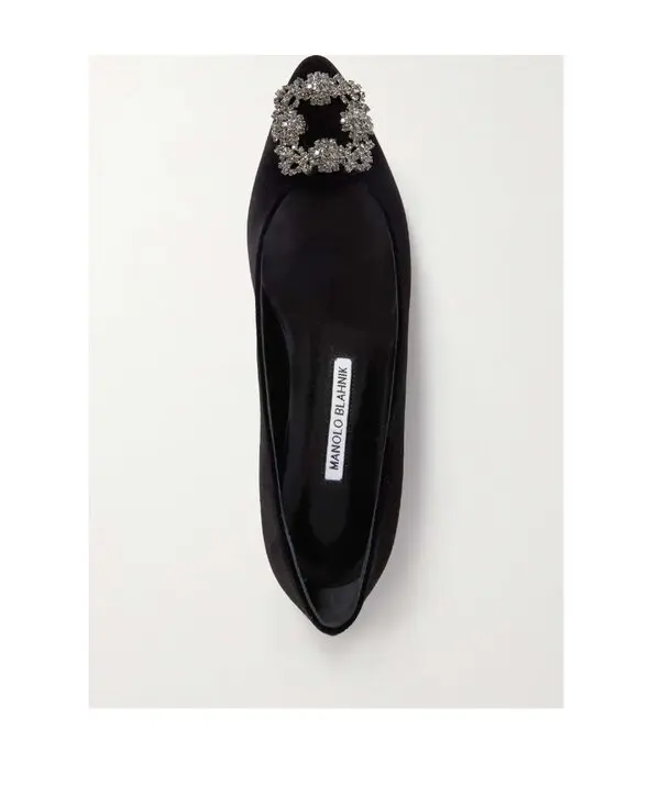 Manolo Blahnik Logo Flats - Black