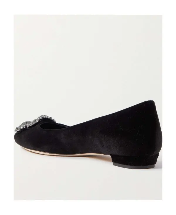 Manolo Blahnik Logo Flats - Black