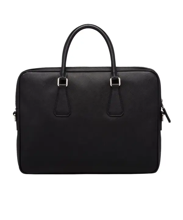 Prada Saffiano Leather Briefcase - Black