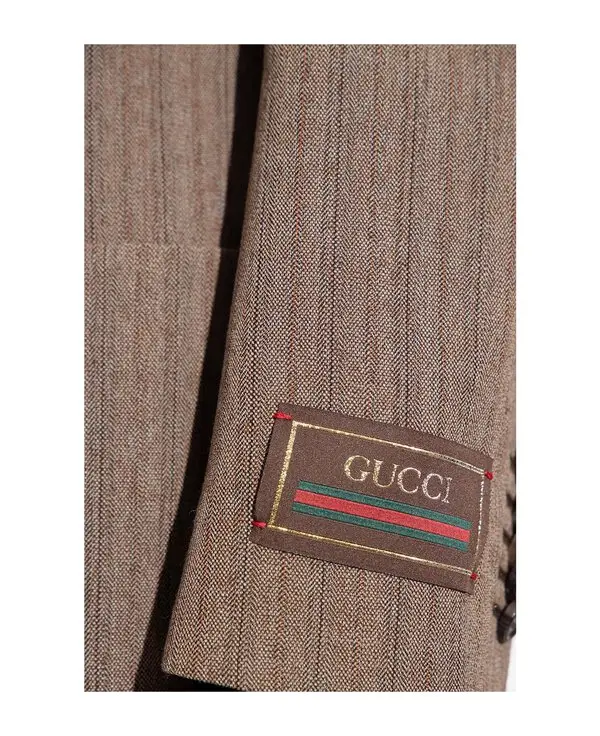 Gucci Double Breasted Herringbone Blazer