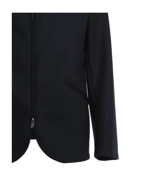 Emporio Armani Wool Stand Collar Zip-up Jacket