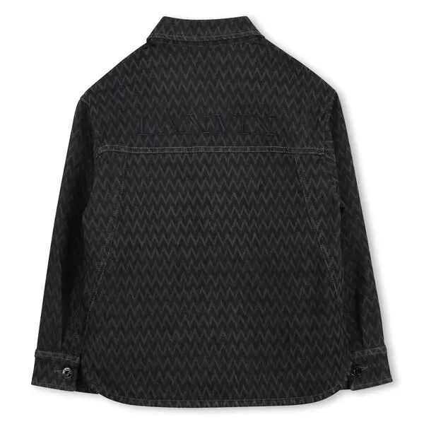 LANVIN Long-sleeved Denim Shirt With Chevron Pattern