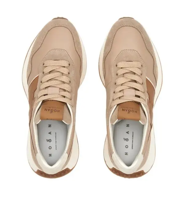 Hogan H641 Lace-up Sneakers - Nude